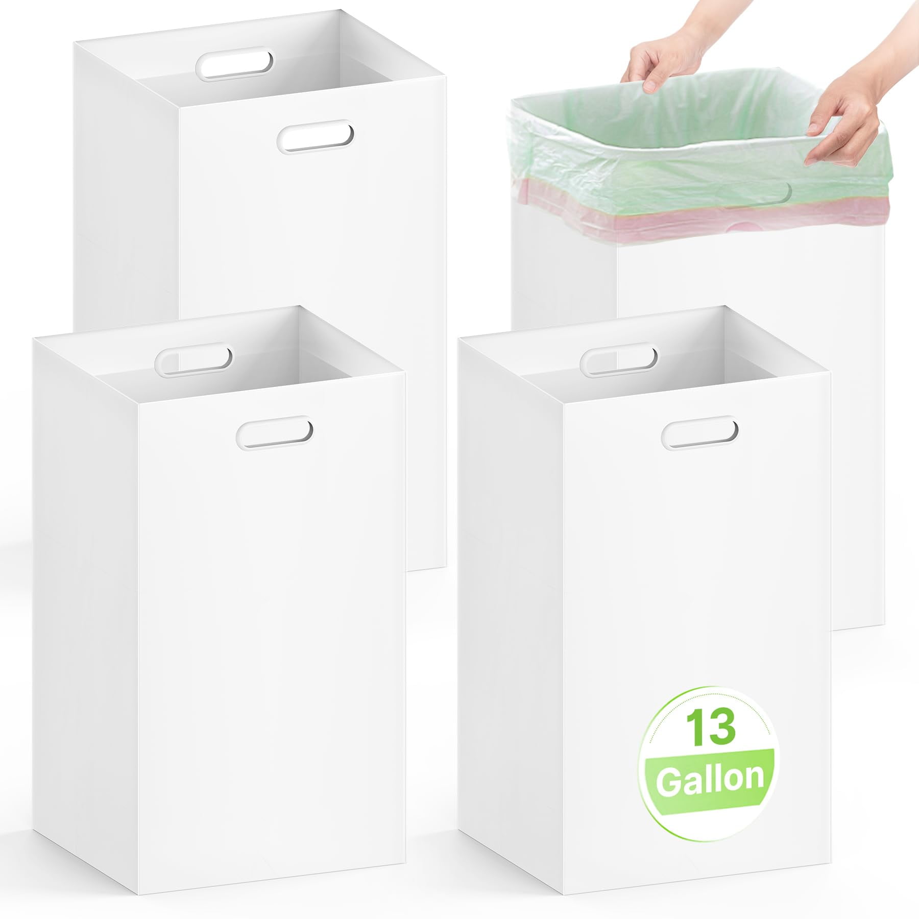 4 Pack Disposable Trash Cans for Parties, 13 Large Collapsible Garbage ...