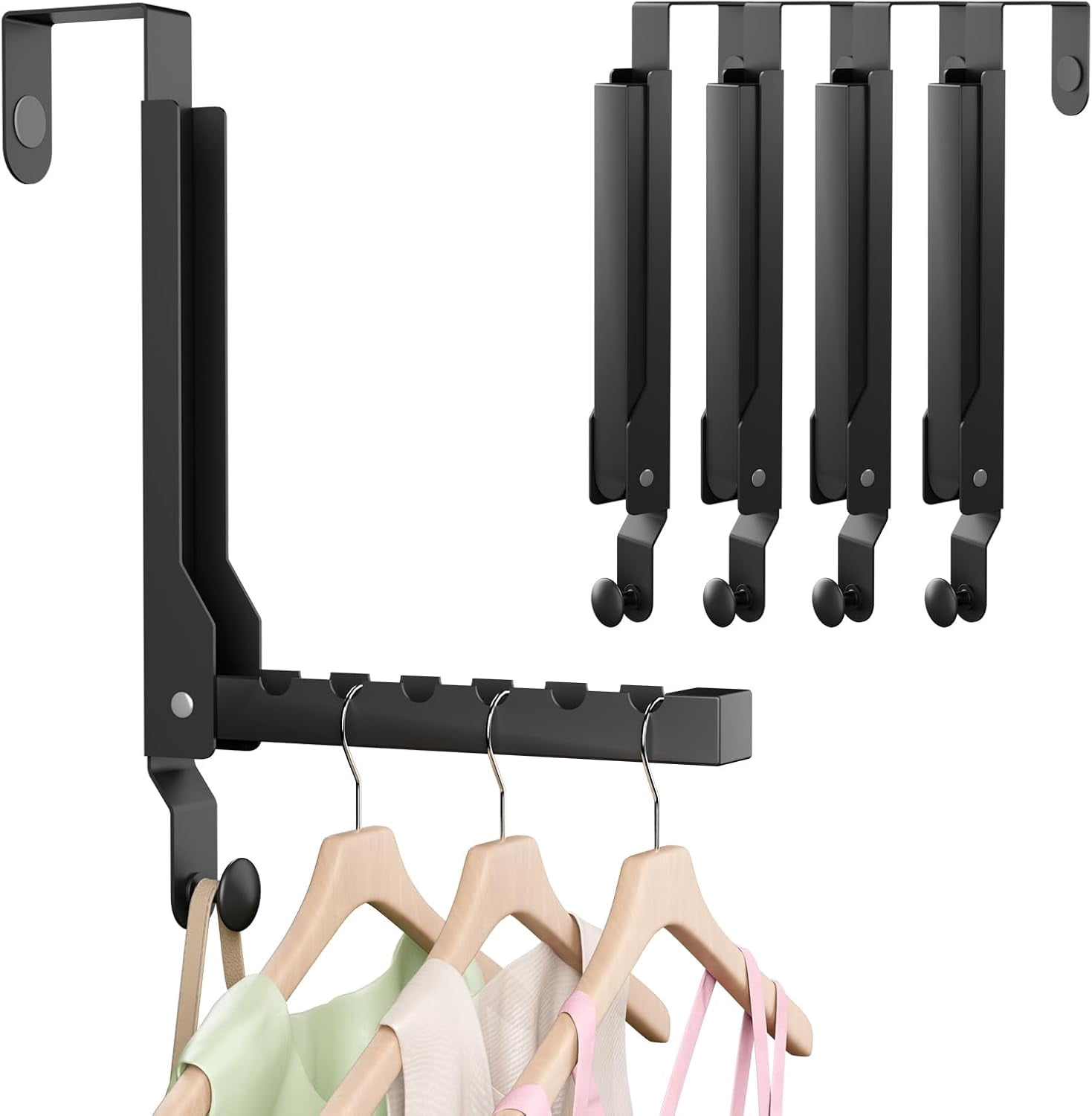 4 Pack Over The Door Hanger Foldable Over The Door Hooks，Rust-Resistant ...