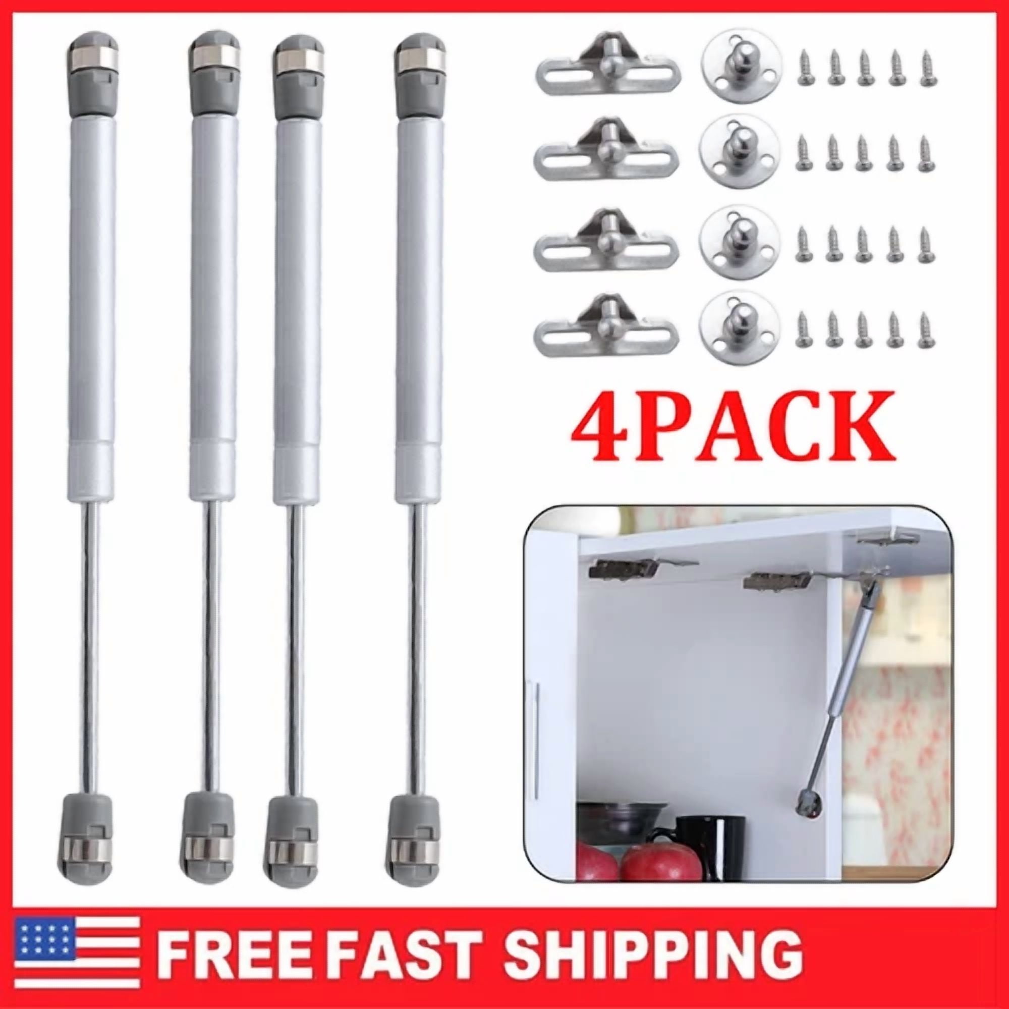 4 Pack Door Hinge Gas Spring Strut Prop Shock Lift Kitchen Cabinet ...
