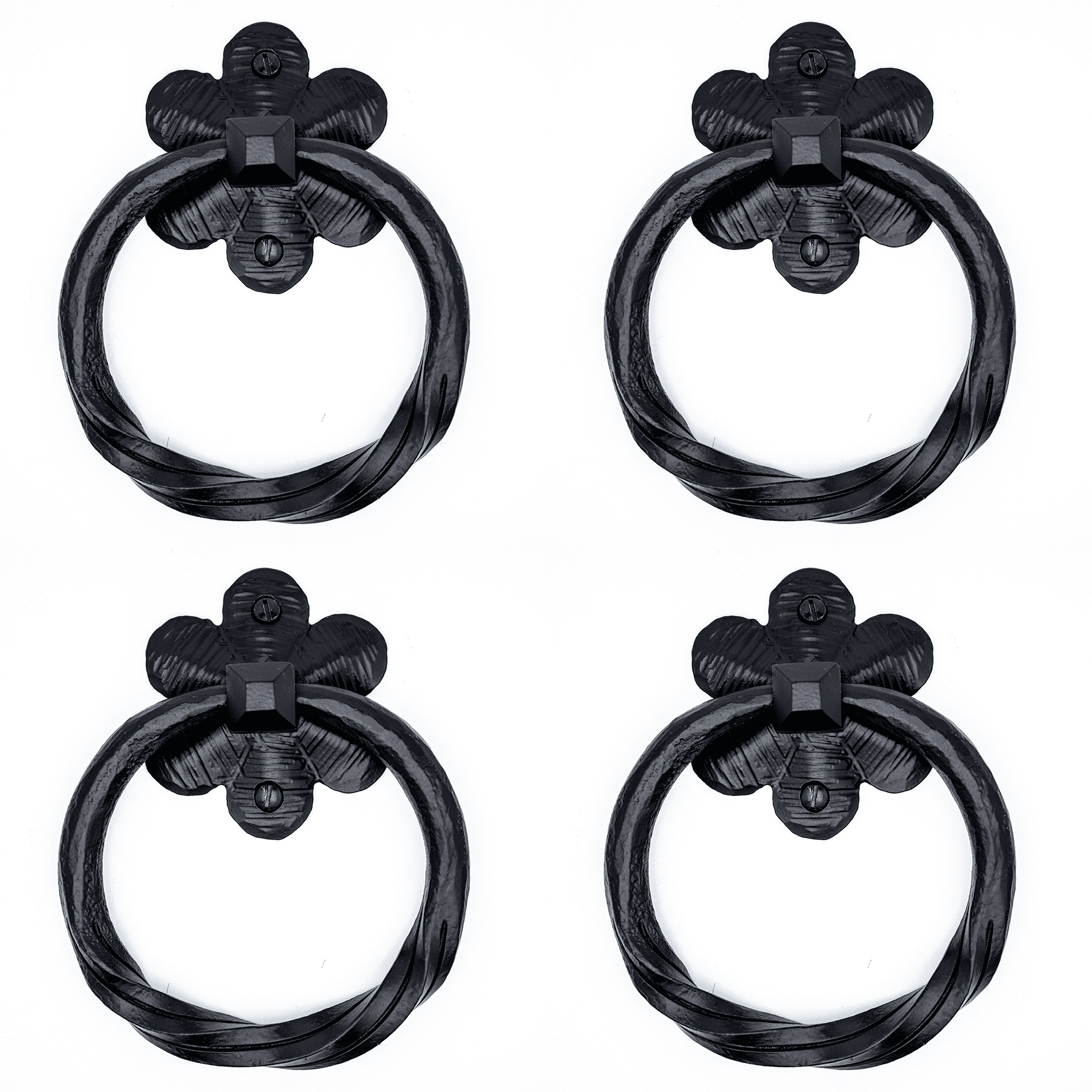 4 Pack Door Pull 4.5 inch Rustic Barn Door Handles Black Barn Door ...