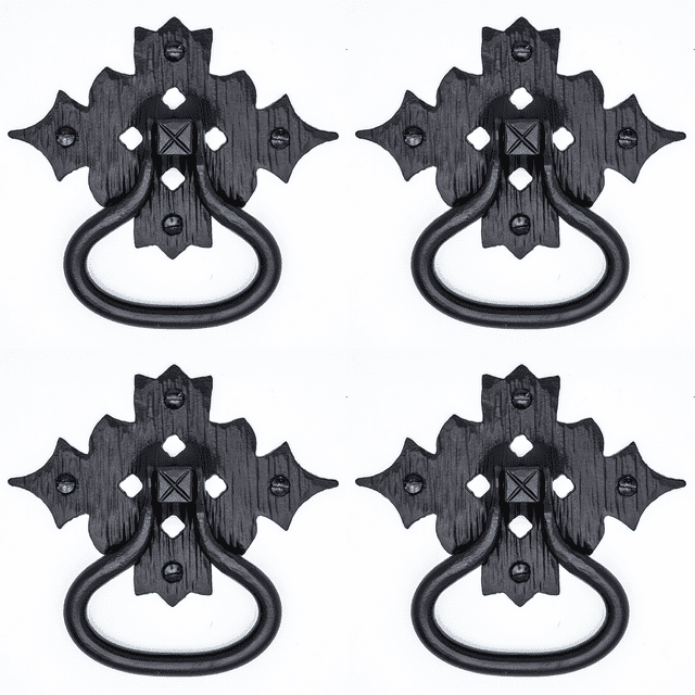 4 Pack Door Pull 5 inch Rustic Barn Door Handles Black Barn Door Handle ...