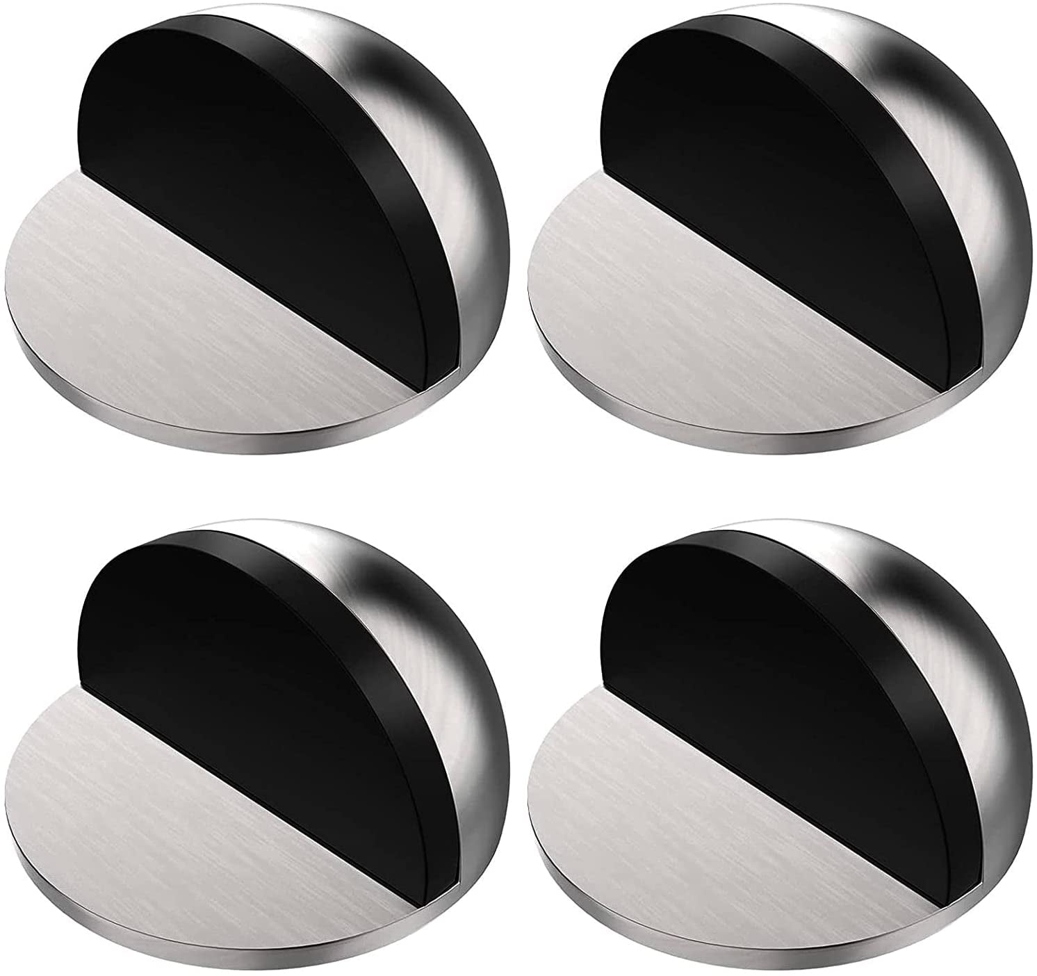 4 Pack Door Stoppers, Stainless Steel Half Dome Floor Door Stopper, 3M ...