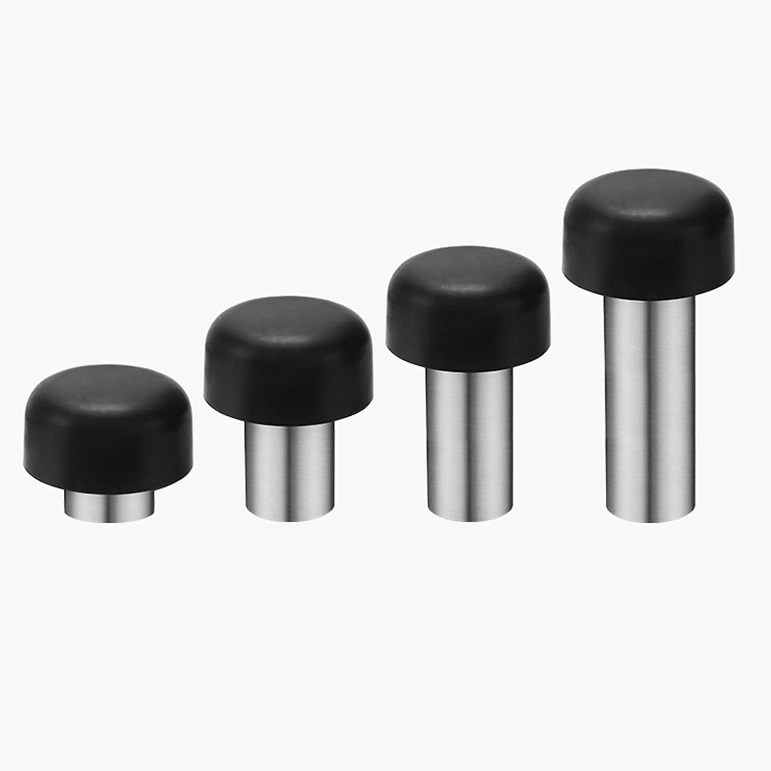 4 Pack Door Stoppers, Stainless Steel Door Stopper No Drilling Self ...