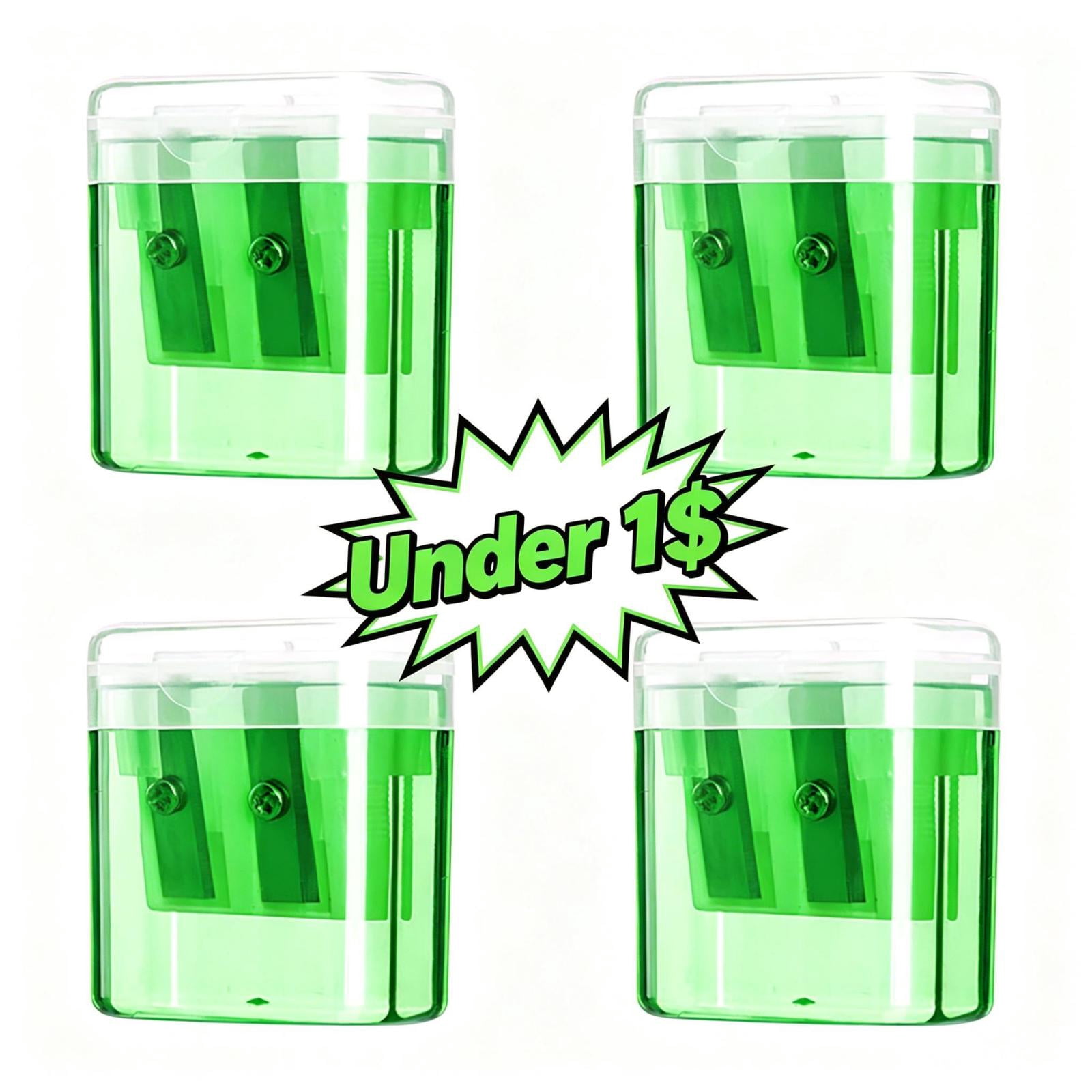 4 Pack Double Hole Manual Pencil Sharpener with Clear Leak‑Proof ...