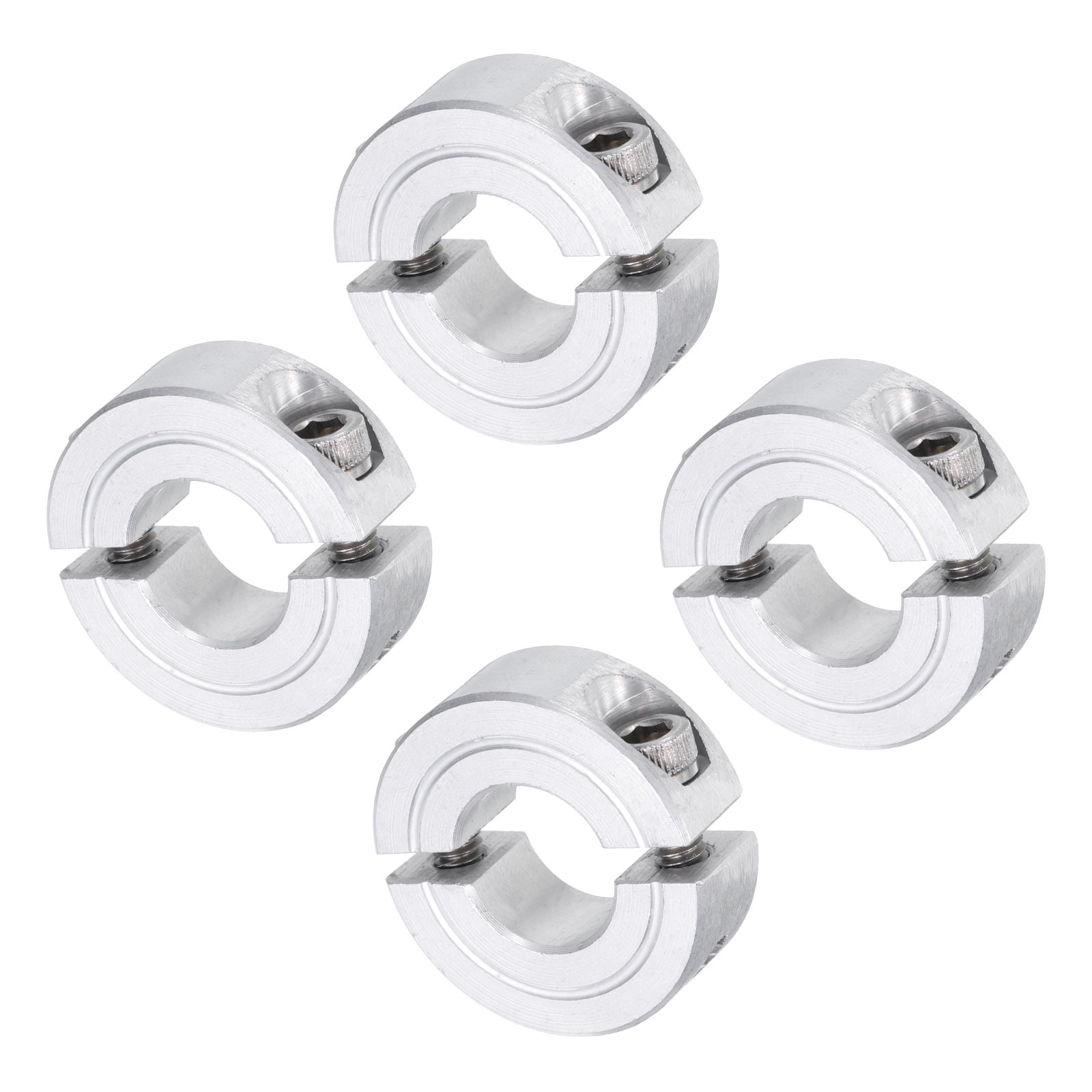 4 Pack Double Split Clamp-On Shaft Collar 1/2" Bore Two-Piece Clamping ...