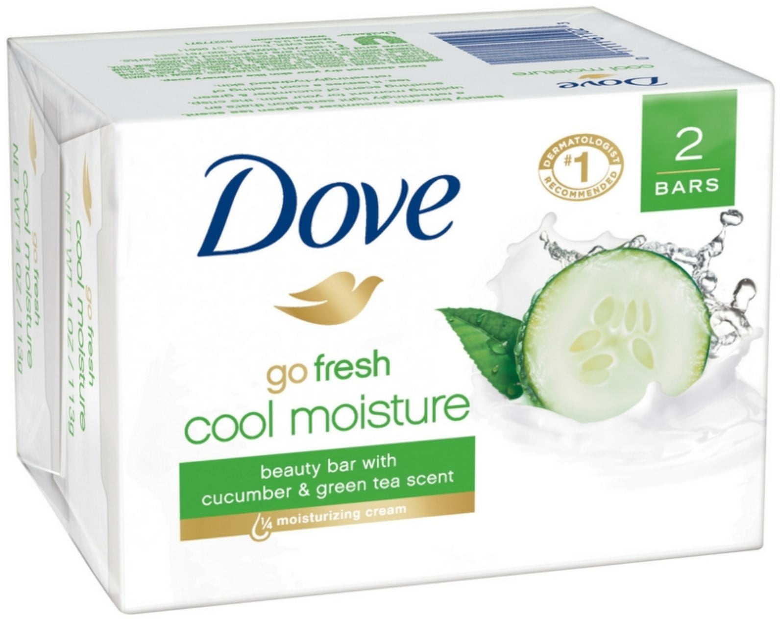 4 Pack - Dove go fresh Beauty Bar Cucumber and Green Tea 4 oz, 2 Bar ...