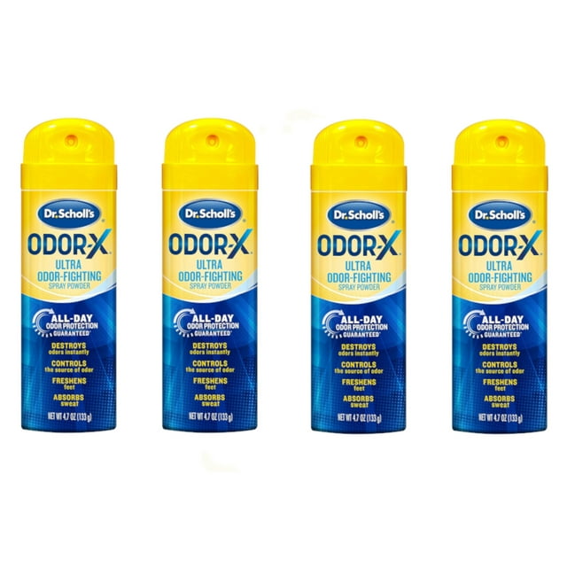 Dr. Scholls Odor-X Spray Powder 4.7 Oz, 4 Pack, Odor Control Care ...