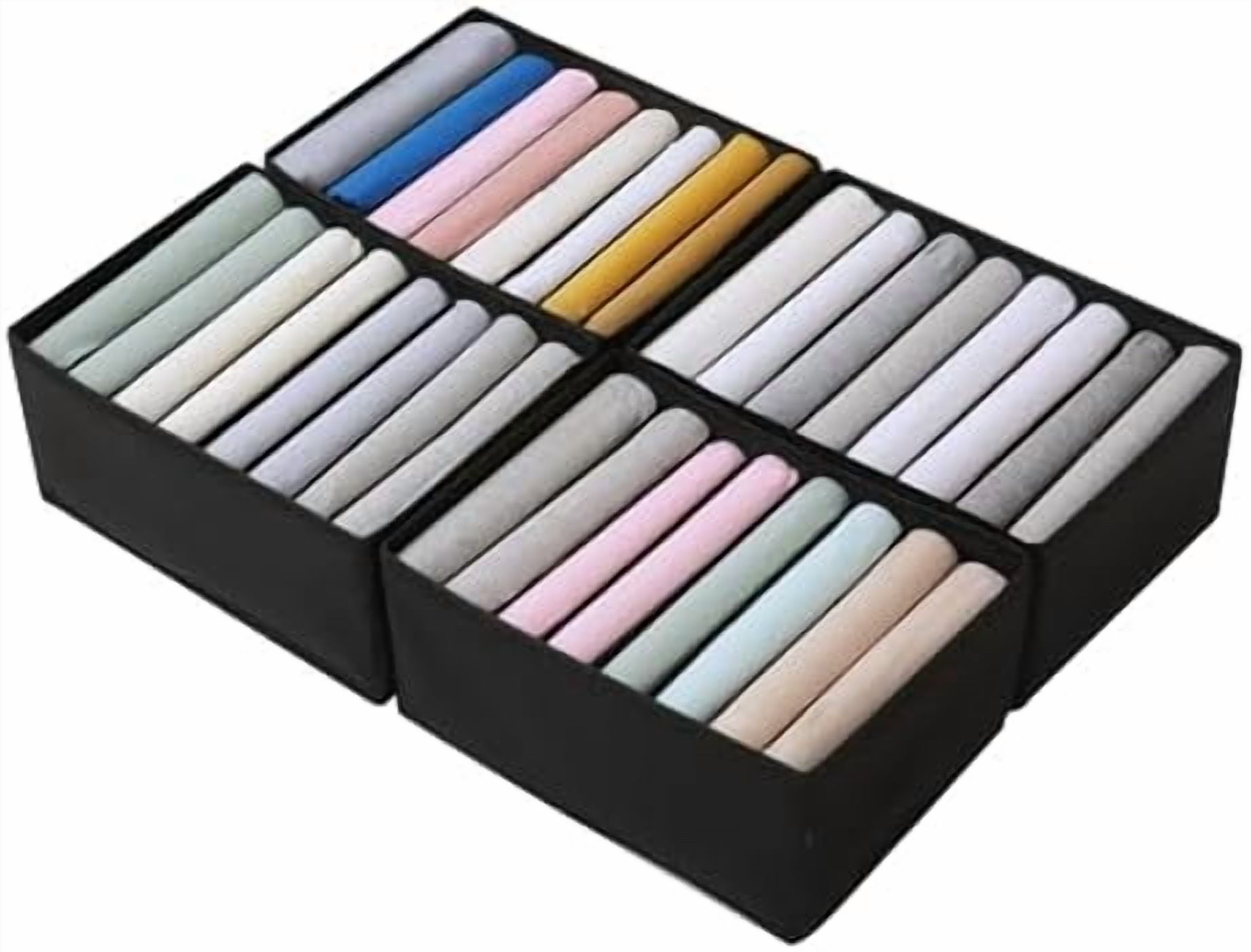 4 Pack Drawer Organizers for Clothing, 8 Grids Foldable Closet ...