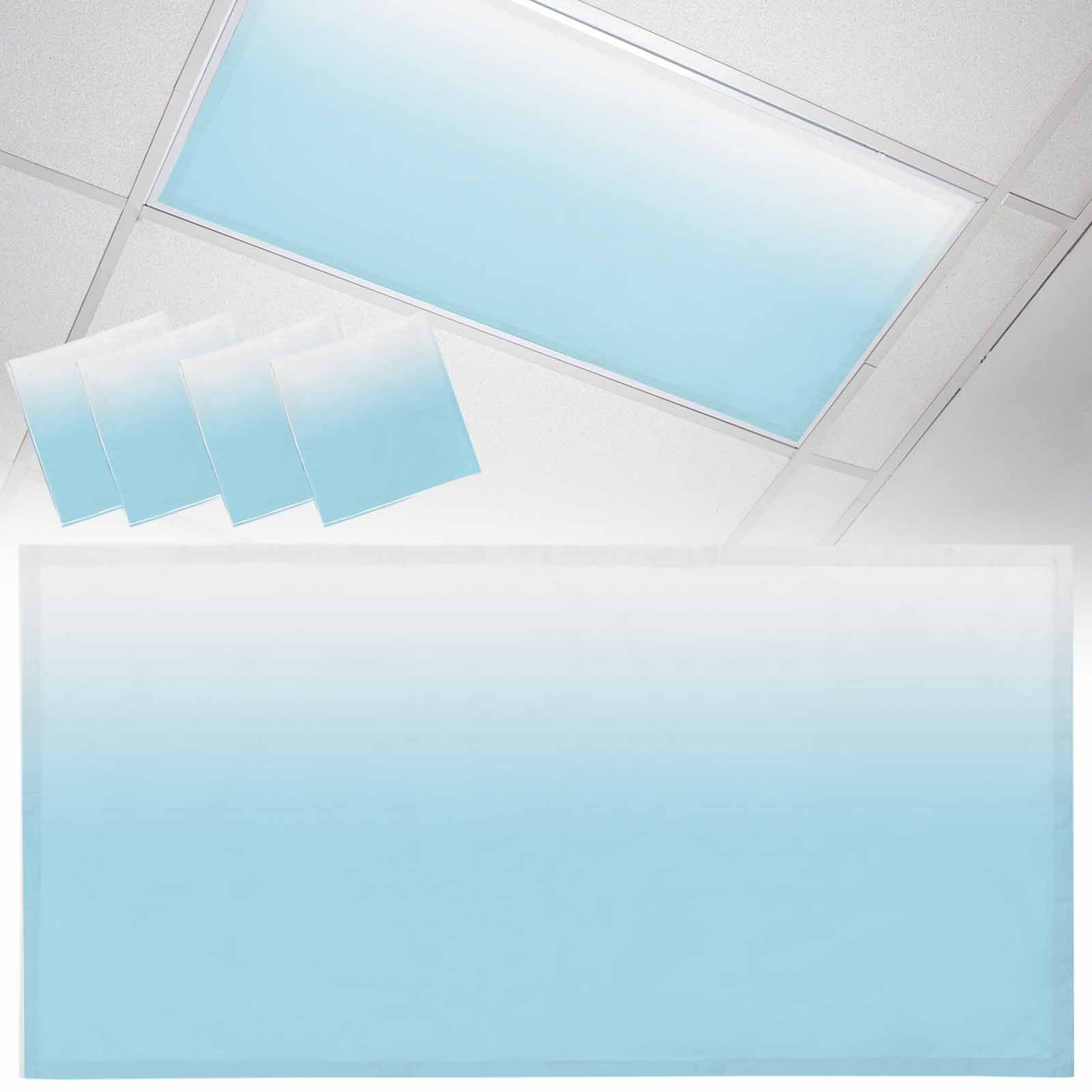 4 Pack Dreamy Blue Fluorescent Light Covers for Ceiling Lights and ...