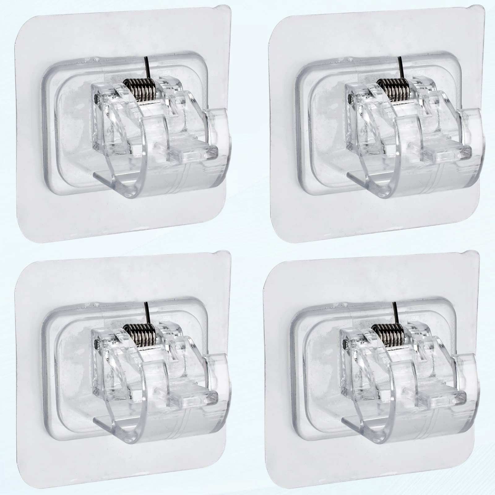 4 Pack Drillless Curtain Rod Bracket, Self-Adhesive Curtain Rod Bracket ...
