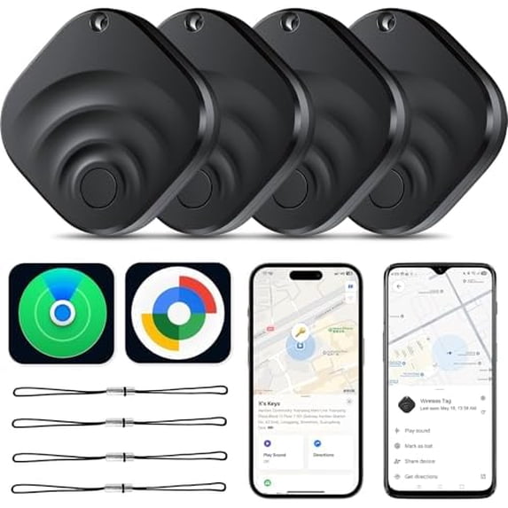 4 Pack Dual System Tracker for iOS and Android Bluetooth Tracker Smart ...