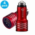 4-Pack Dual USB Car Charger Safety Hammer Tool Compatible with iPhone ...