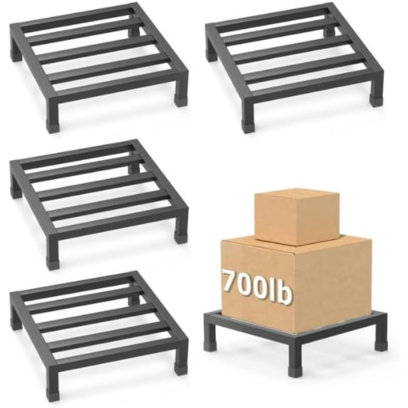 4 Pack Dunnage Rack 13.8'' x 13.8'' x 3.9'' 1000+ Pound Capacity ...