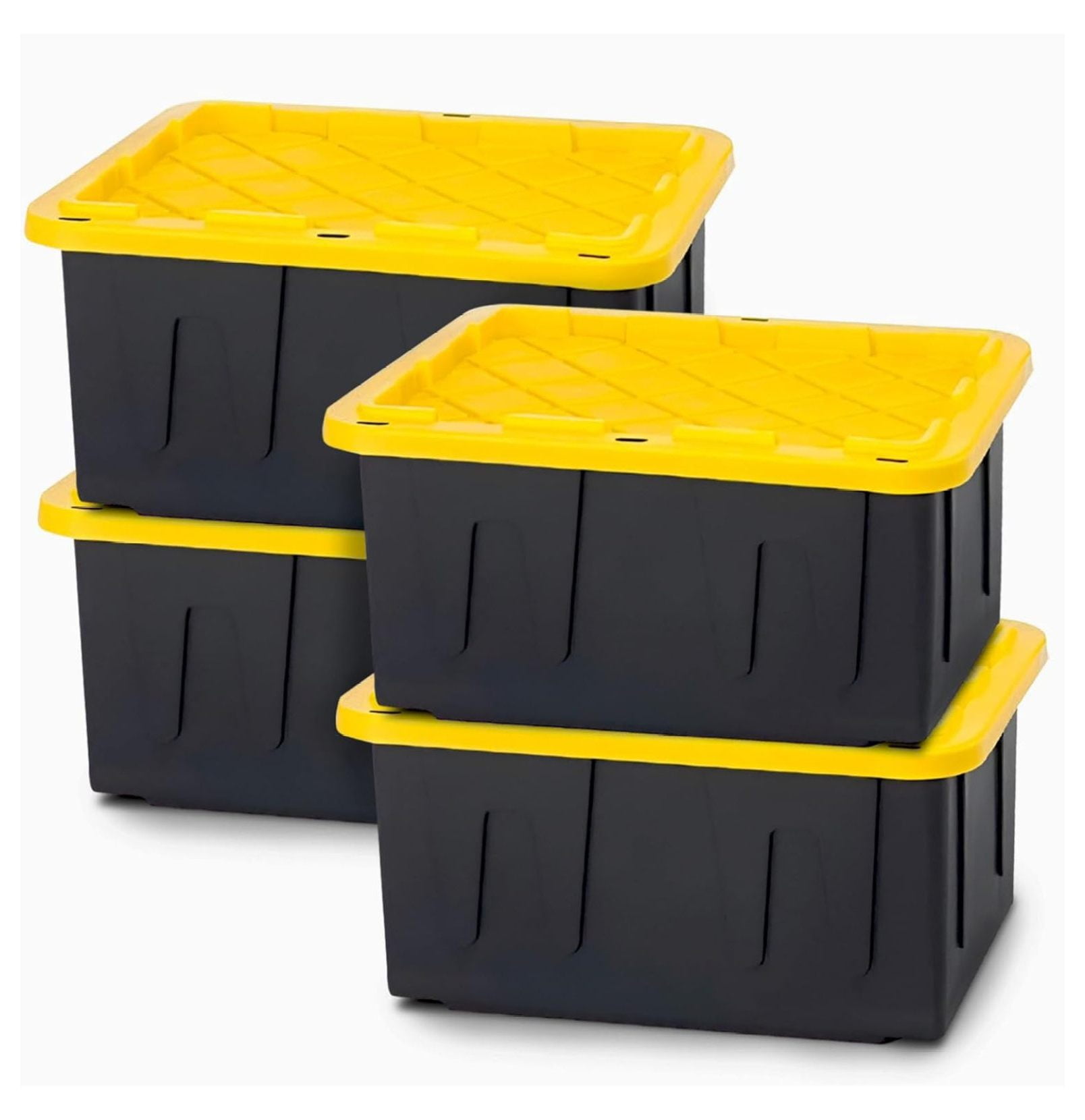 4-Pack Durabilt, Heavy Duty Plastic Storage Bins with Lids, 15 Gallon ...