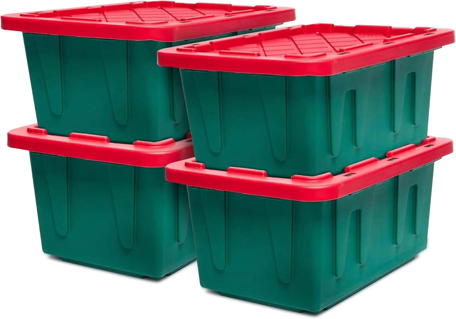 4-Pack Durabilt, Heavy Duty Plastic Storage Bins with Lids, 15 Gallon ...
