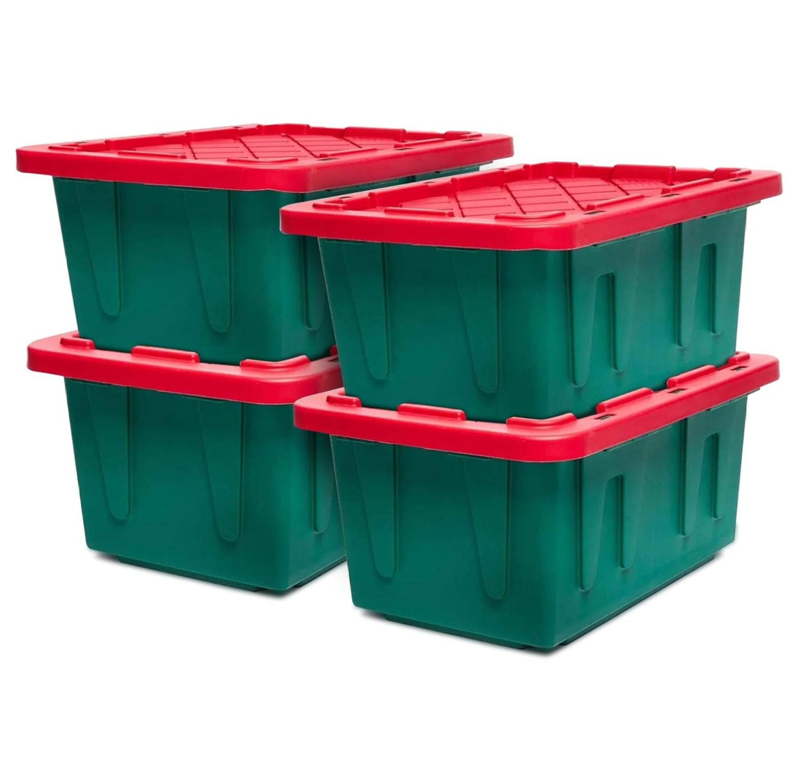 4-Pack Durabilt, Heavy Duty Plastic Storage Bins with Lids, 15 Gallon ...