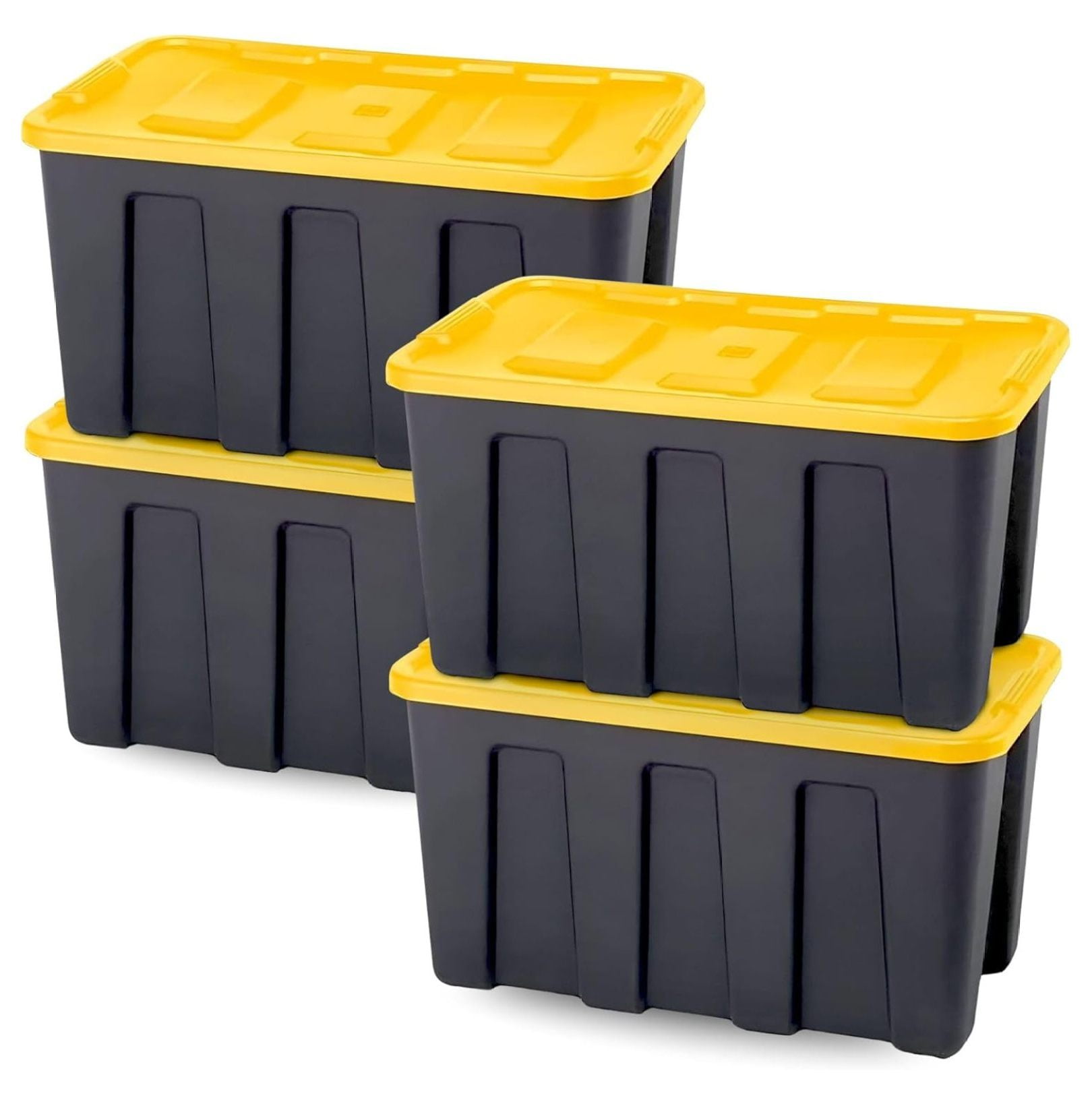 4-Pack Durabilt, Heavy Duty Plastic Storage Bins with Lids, 34 Gallon ...