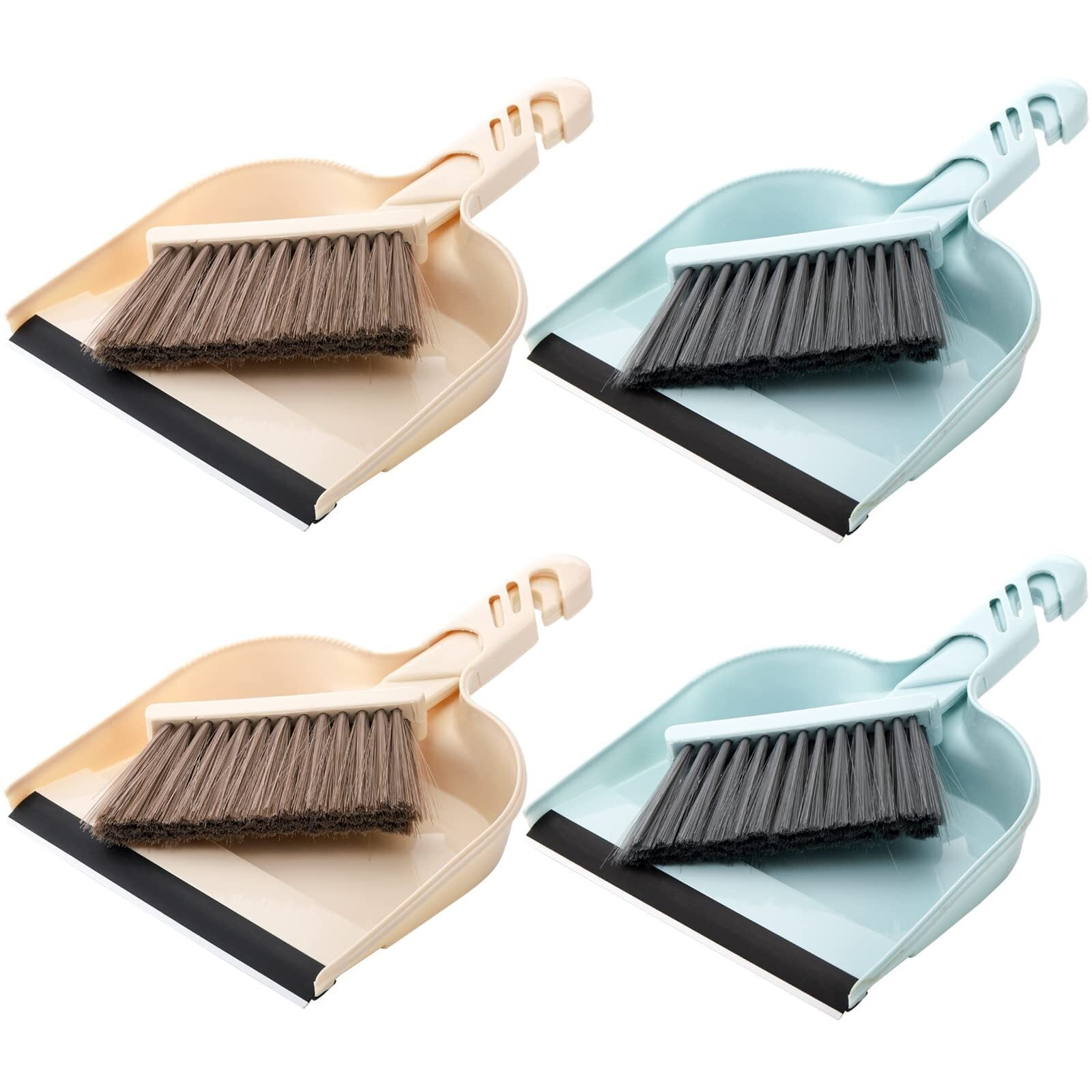 4 Pack Dustpan and Brush Set, Small Portable Handheld Dustpan and Brush ...
