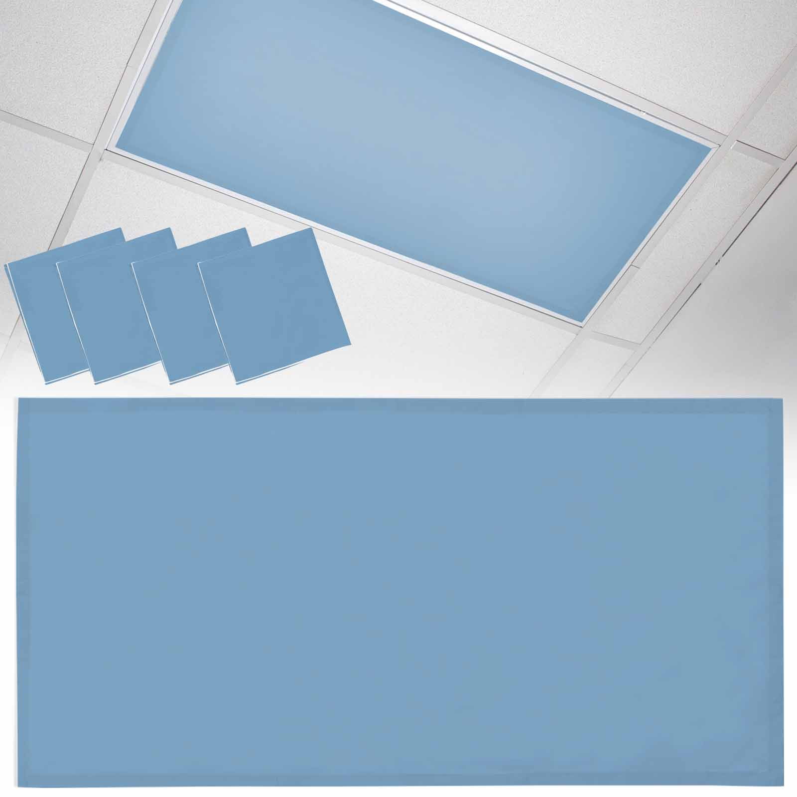 4 Pack Dusty Blue Fluorescent Light Covers for Ceiling Lights Solid ...