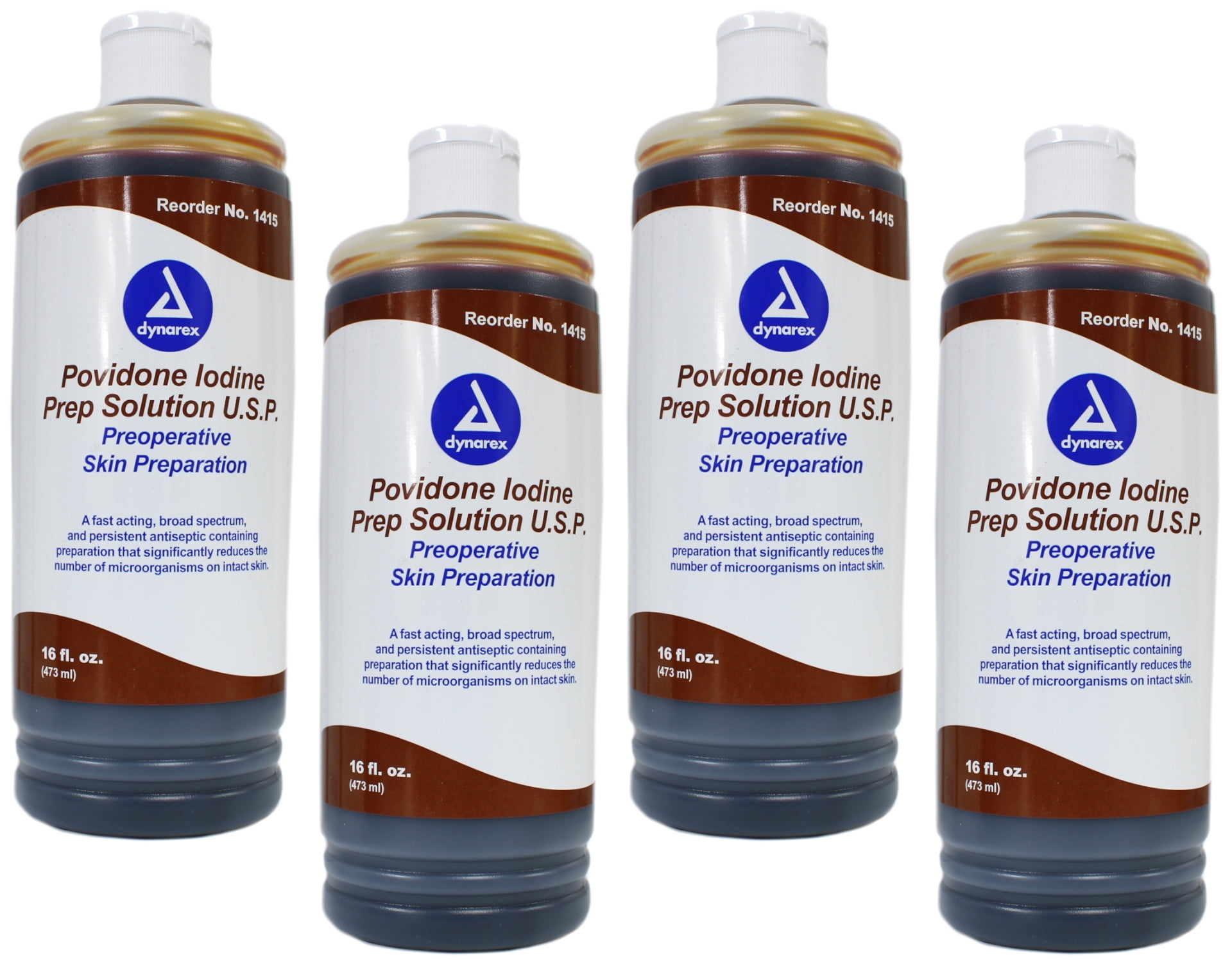 4 Pack Dynarex Povidone Iodine Prep Solution U.S.P Topical Antiseptic ...
