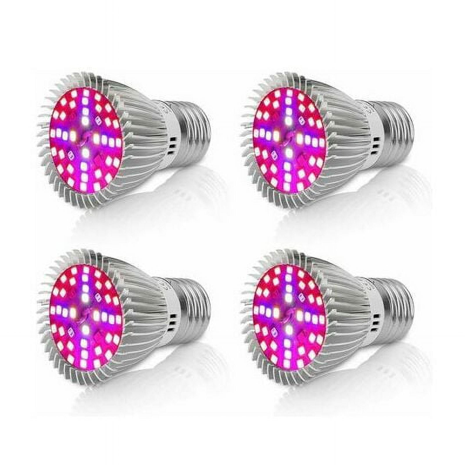 Laklulu 4 Pack E27 10W Full Spectrum LED Bulb, Grow Light for Indoor ...