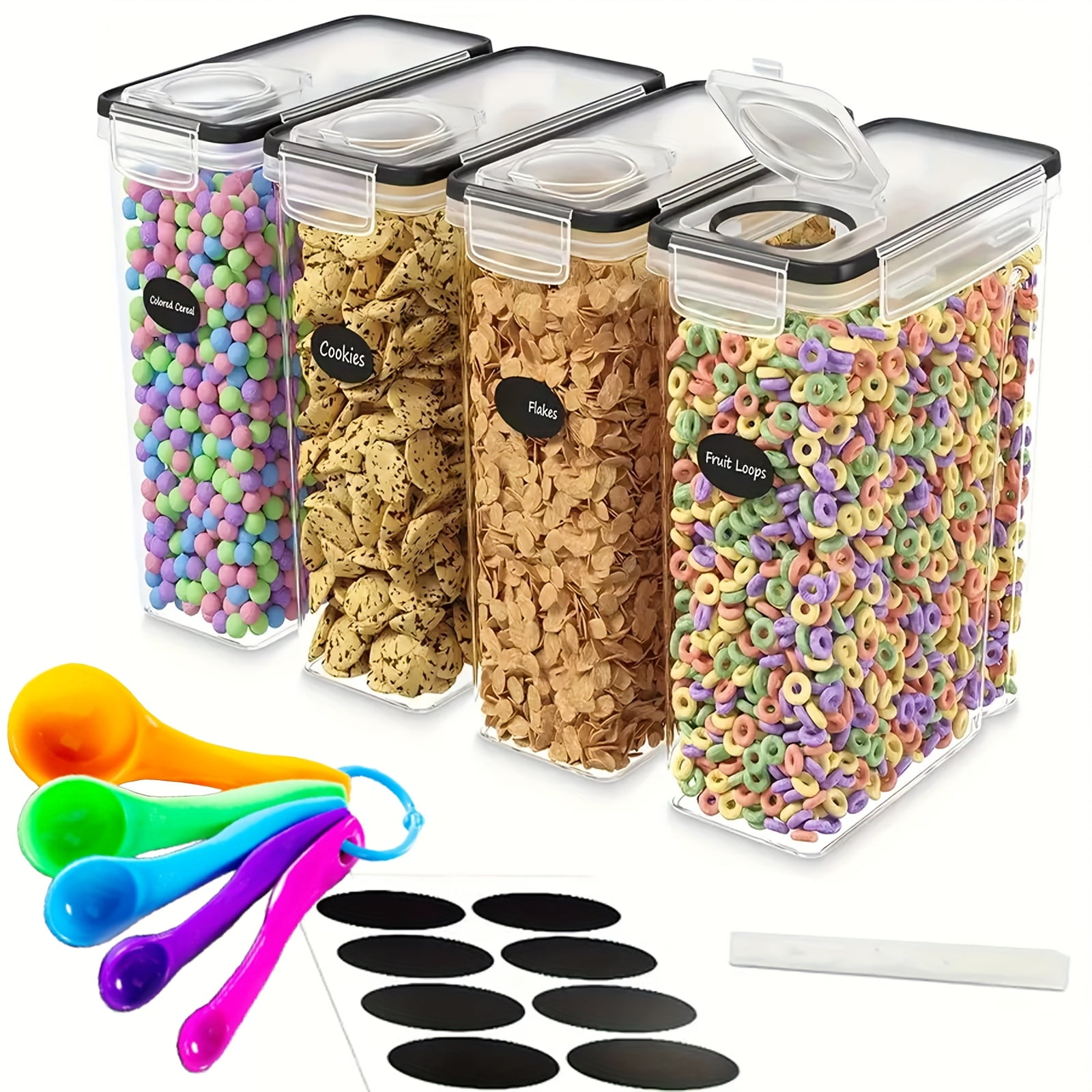 4-Pack EXTRA Large Airtight Cereal Containers (4L/135oz) - BPA-Free ...