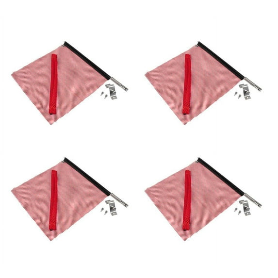 (4 Pack) EZ Mount Warning Flag Red 18" x 18" Spring Loaded Quick n Easy ...