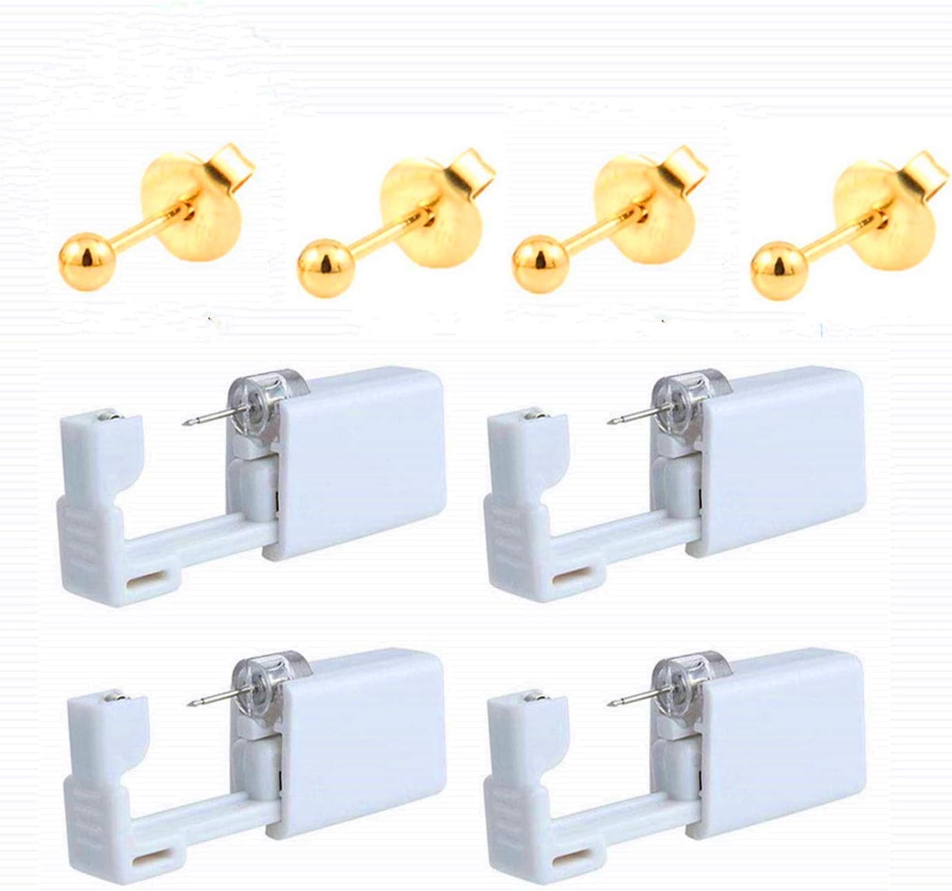 4 Pack Ear Piercing Gun Disposable Self Mixed Colours Ear Piercing Gun ...