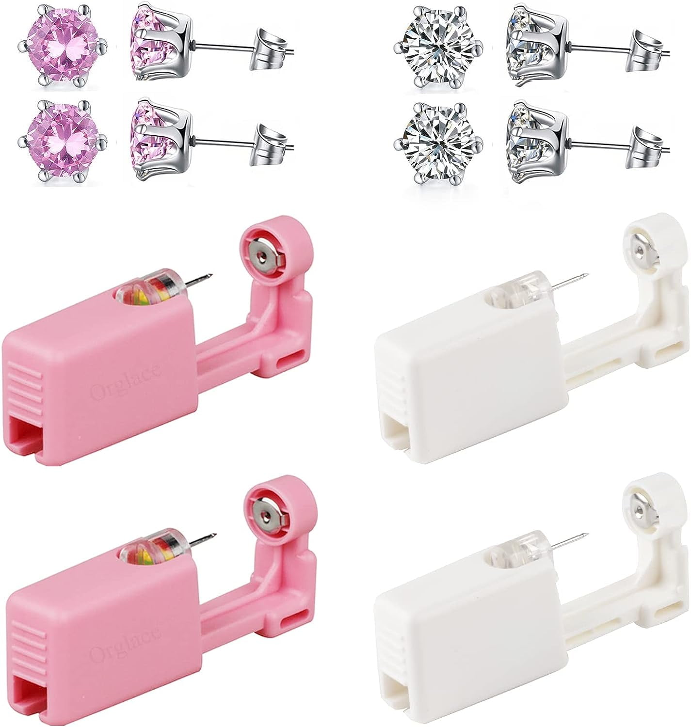 4 Pack Ear Piercing Kits 5mm Ear Stud Ear Piercing Gun Kits Tool with ...