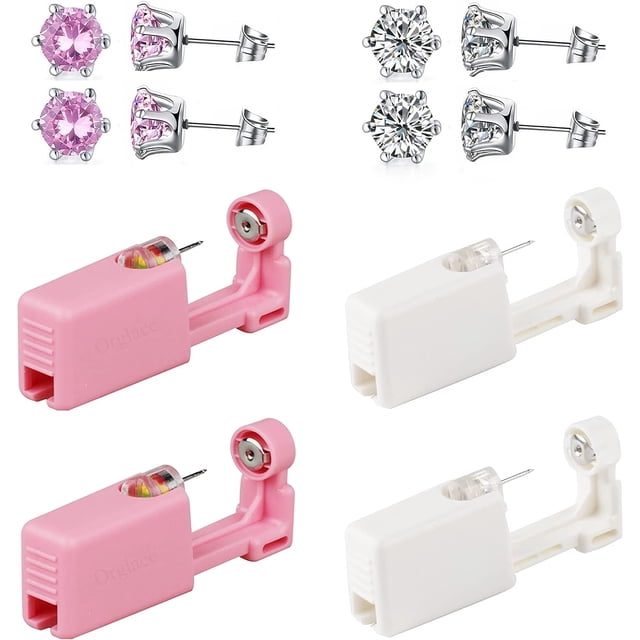 4 Pack Ear Piercing Kits 5mm Ear Stud Ear Piercing Gun Kits Tool with ...