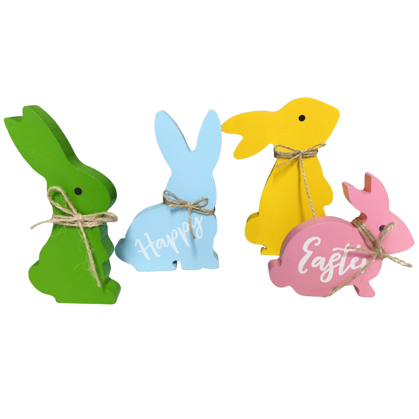 4-Pack Easter Tray Rabbit Decoration Wood Artifact Tabletop Decoration ...