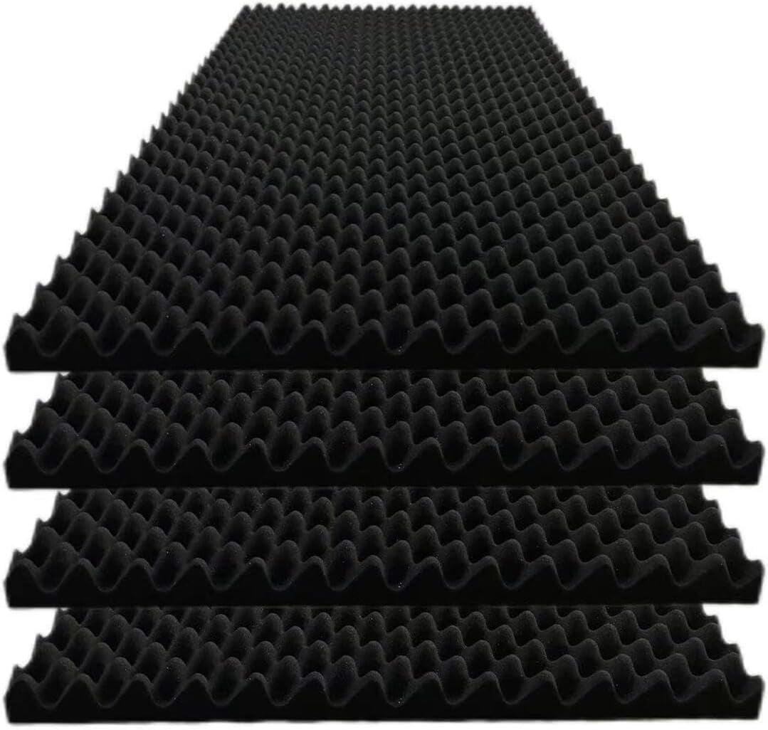 4 Pack Egg Crate Foam Sound Proof Foam Panels for Walls,48''X24''X2 ...