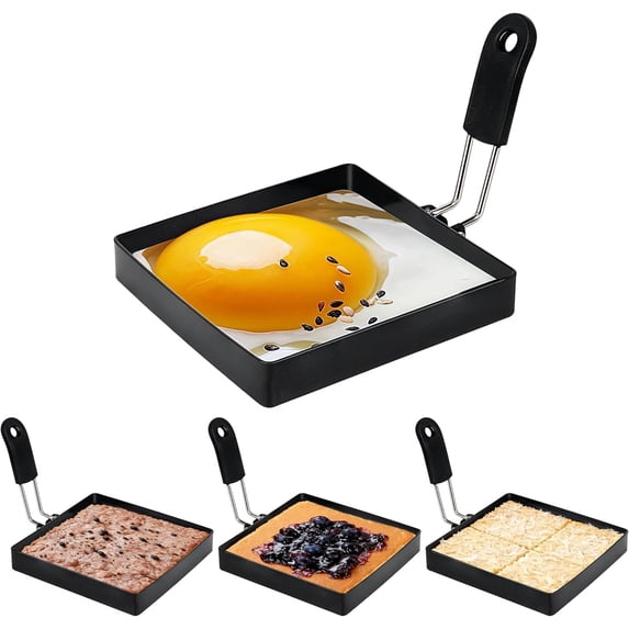 4 Pack Egg Rings for Frying Eggs, 4" Square Egg Cooking Stainless Steel ...