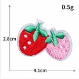 4 Pack Embroidered Cartoon Fruit Patches - Iron-On Strawberry ...