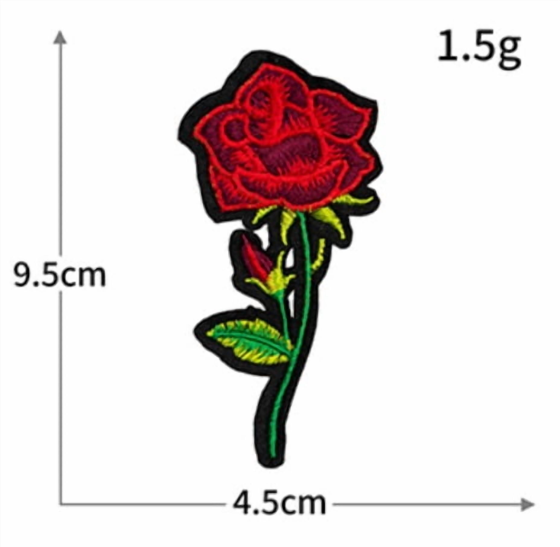 4 Pack Embroidered Rose Flower Decorative Patches for Clothing and ...