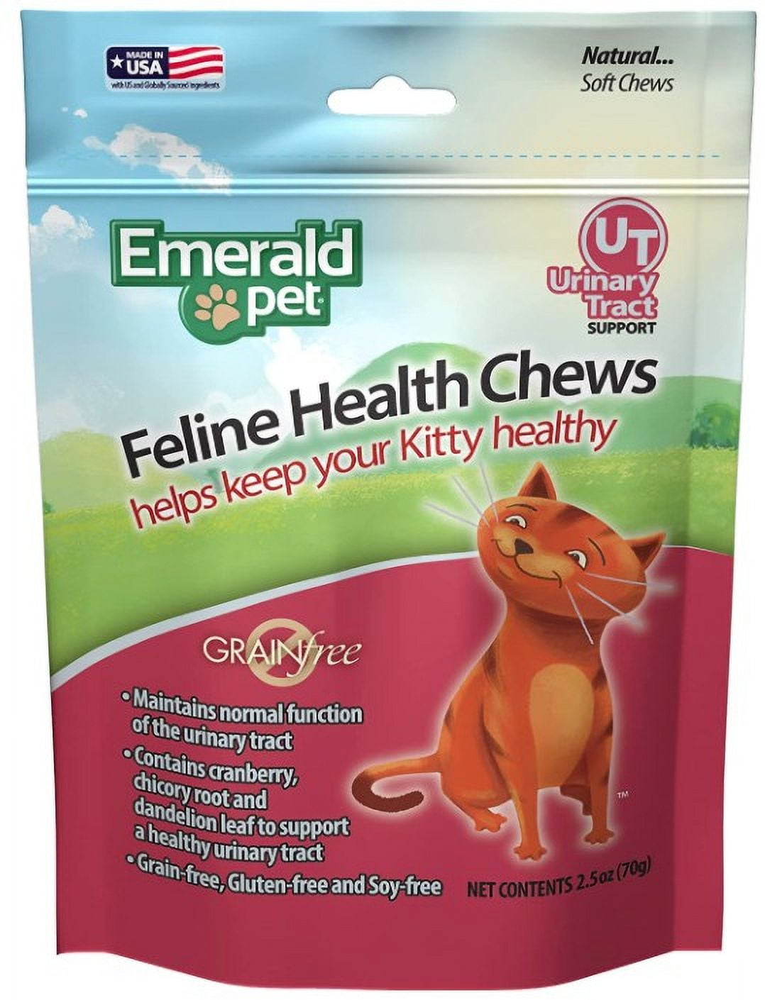 4 Pack Emerald Pet Feline Health Chews Urinary Tract Support [Cat ...