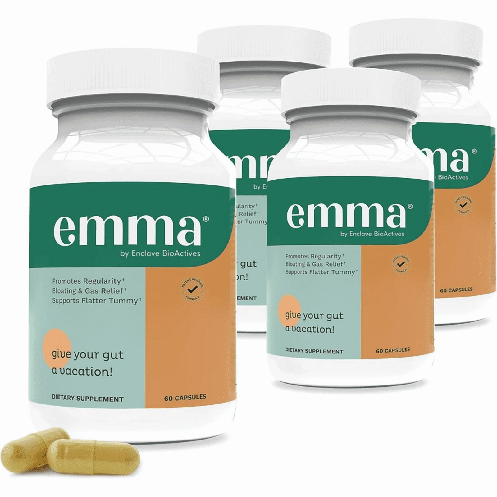4 Pack Emma Gut Supplement: Aids digestion, regulates bowel movements ...