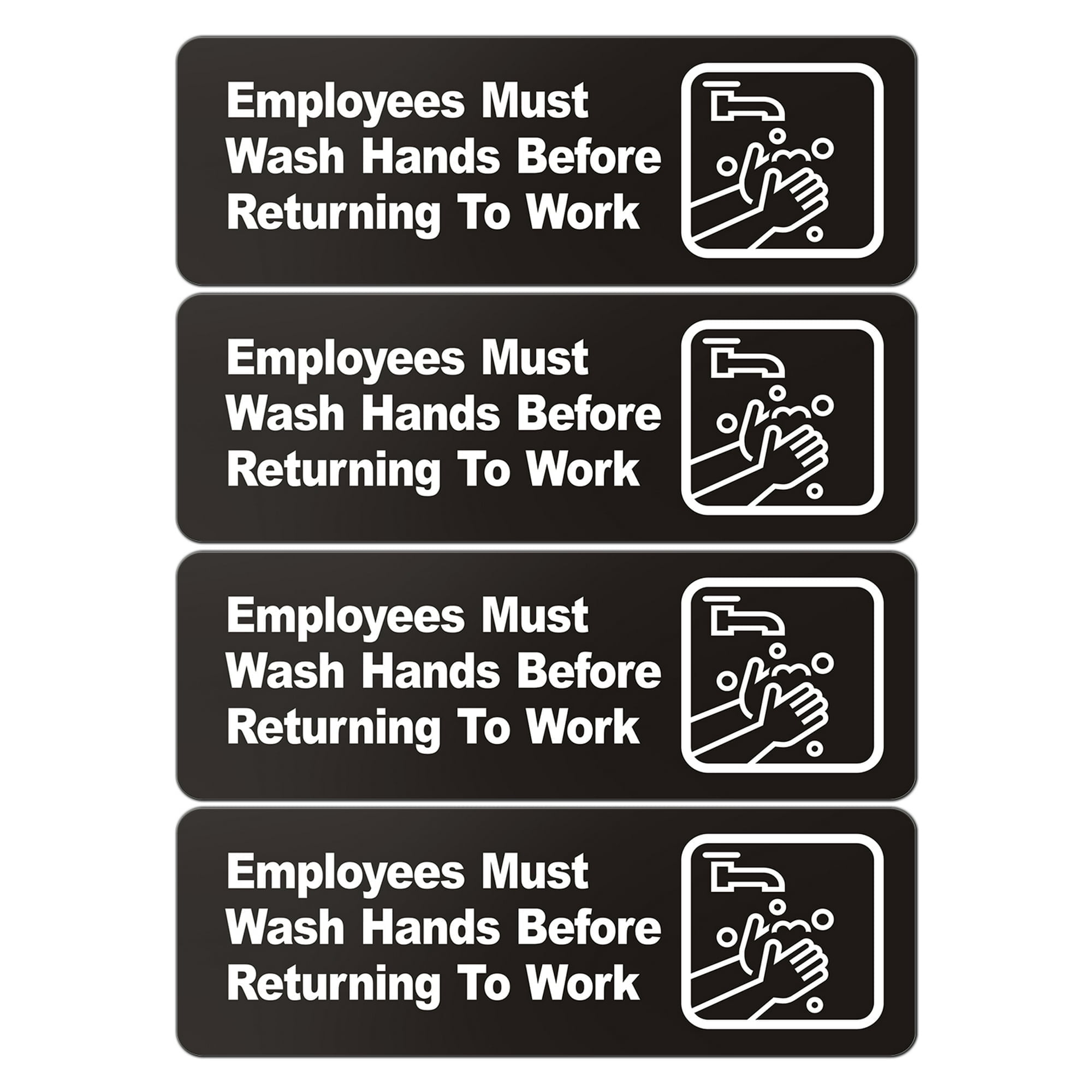 Faittoo 4 pack Employees Must wash hands before Returning to Work Sign ...