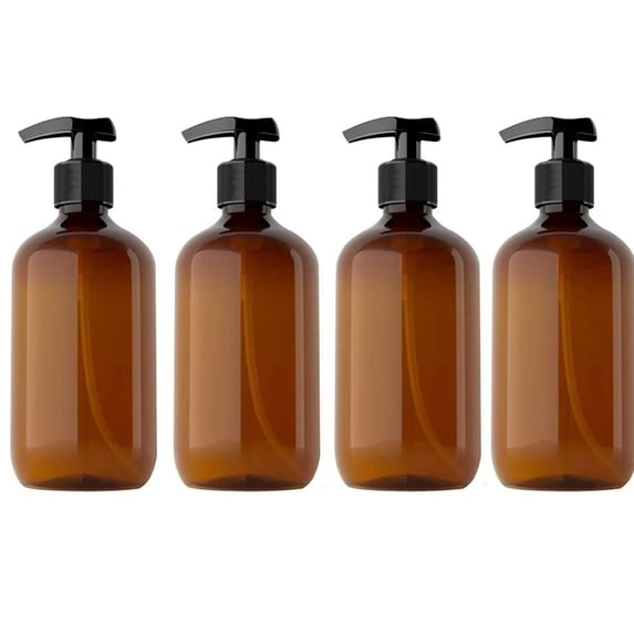 4 Pack Empty Lotion Pump Bottles 500ml, Transparent PET Plastic Soap ...