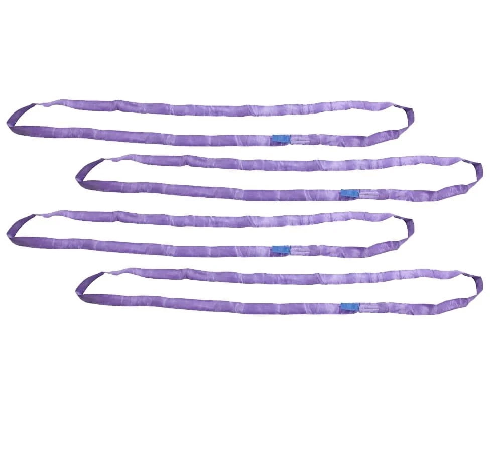 (4 Pack) Endless Round Sling 6' Purple 2600# Vertical, 2100 # Choker ...