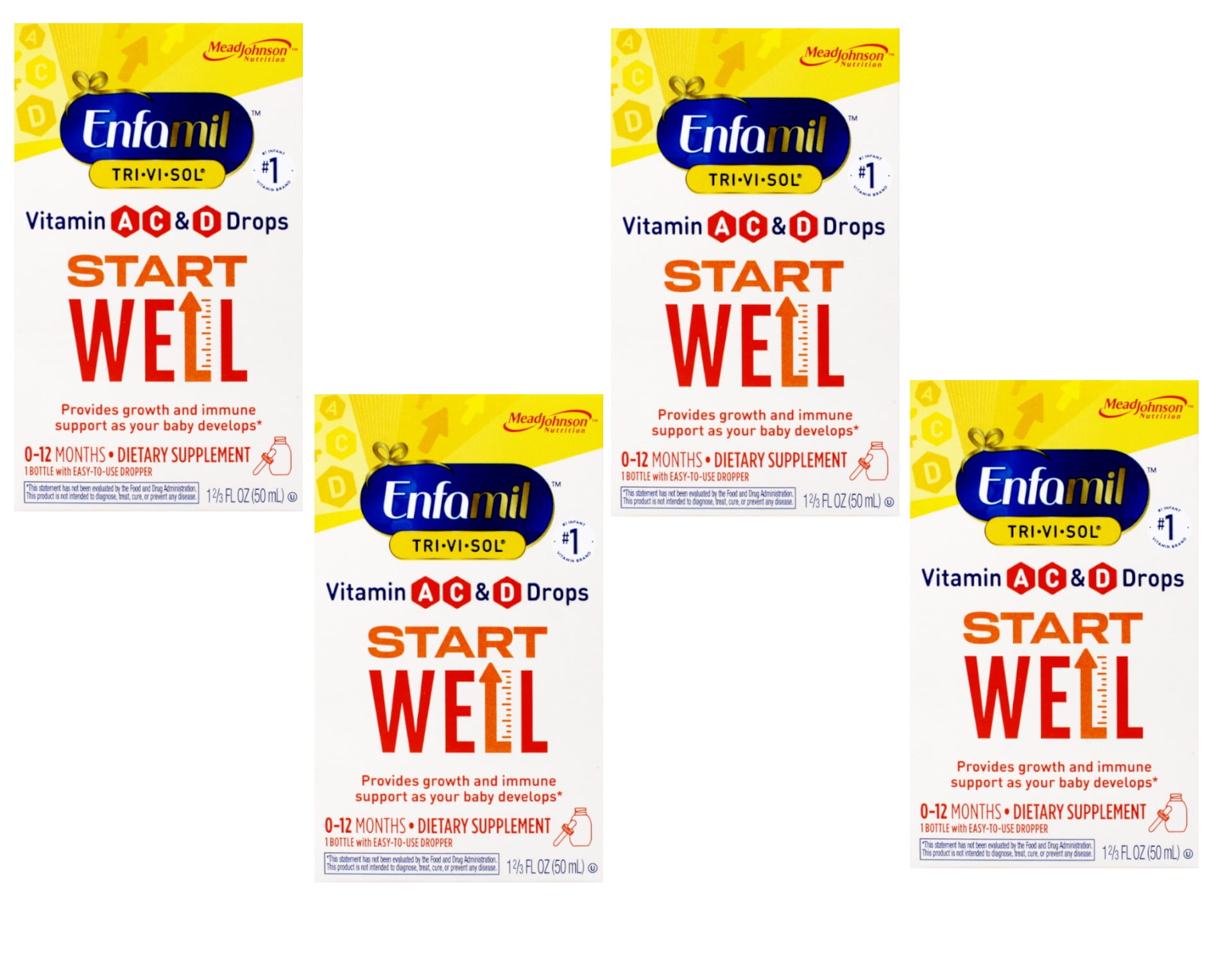 4 Pack - Enfamil Tri-Vi-Sol Vitamin Drops - 50 ML Each - Walmart.com