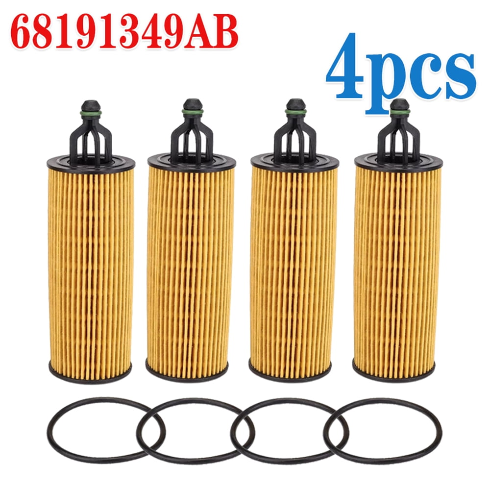 4 Pack - Engine Oil Filter 68191349AB 68191349AC For Jeep Dodge RAM ...