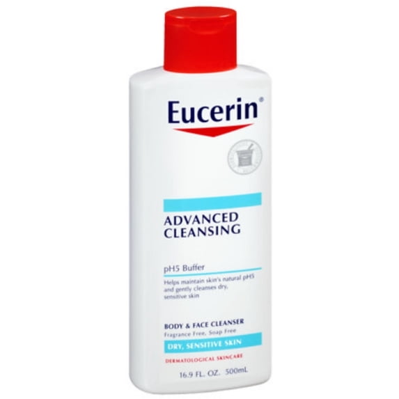 4 Pack - Eucerin, Advanced Cleansing Body & Face Cleanser 16.9 oz ...