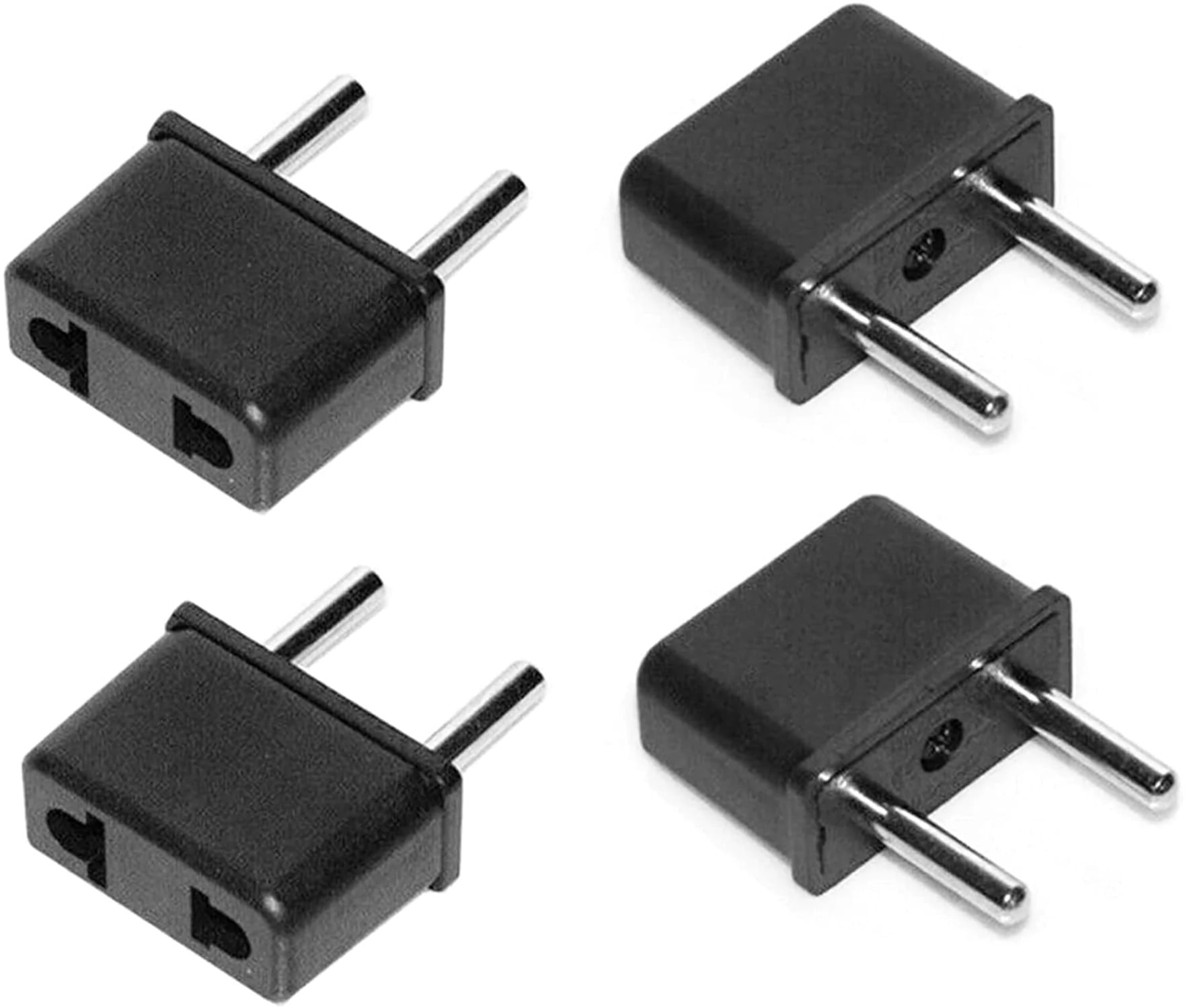 4 Pack European Plug Adapter Travel from USA Us to EU Europe Italy Plug ...