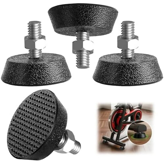 4 Pack Exercise Bike Support Foot Pad for Peloton - Upgraded 3/8" Stainless Steel Leveling ...