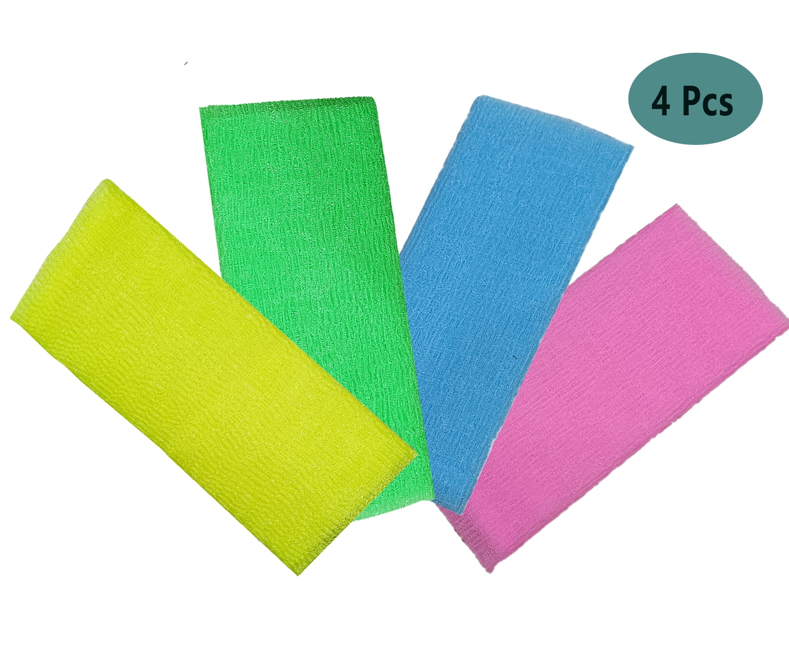 4 Pack Exfoliating Washcloth Exfoliating Body Back Scrubber for Shower ...