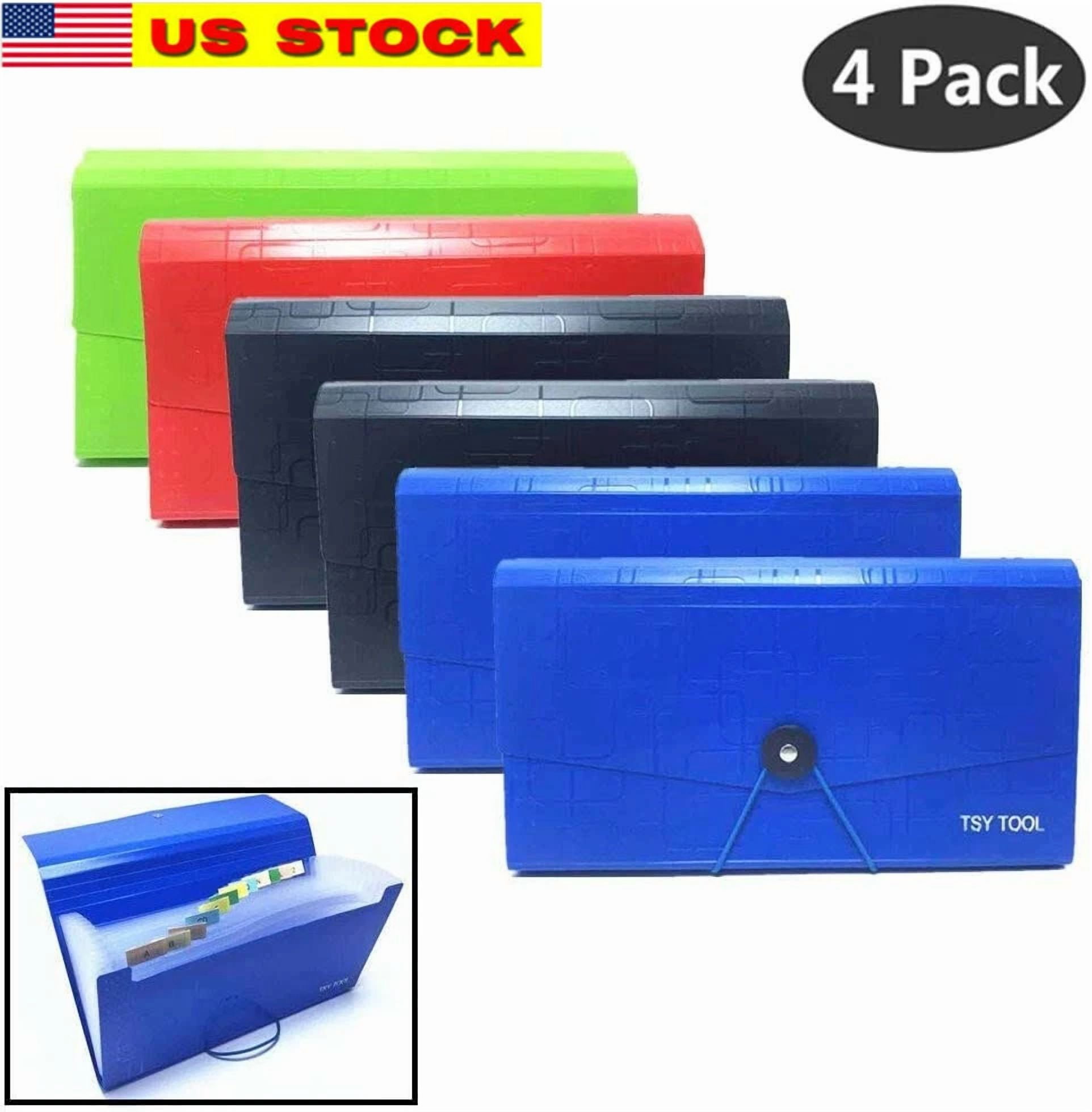 4 Pack Expandable File Folder,10X5.5 Portable Accordion Document Pocket ...