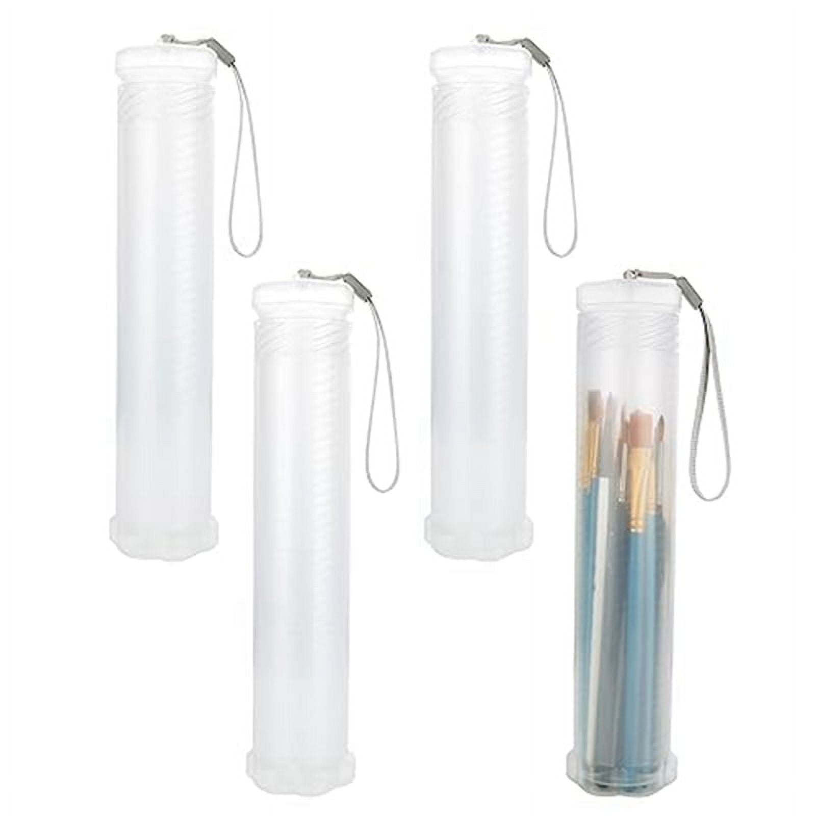 4 Pack Extendable Plastic Paint Brush Case, Clear Long Holder Tube ...