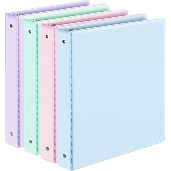 4 Pack Extra 3 Ring Binders 1 Inch, 1” Three Binder, Eco-Friendly & PVC ...