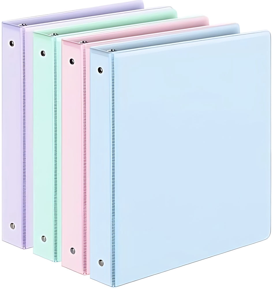 4 Pack Extra Durable 3 Ring Binders 1 Inch, 1” Three Ring Binder, Eco ...